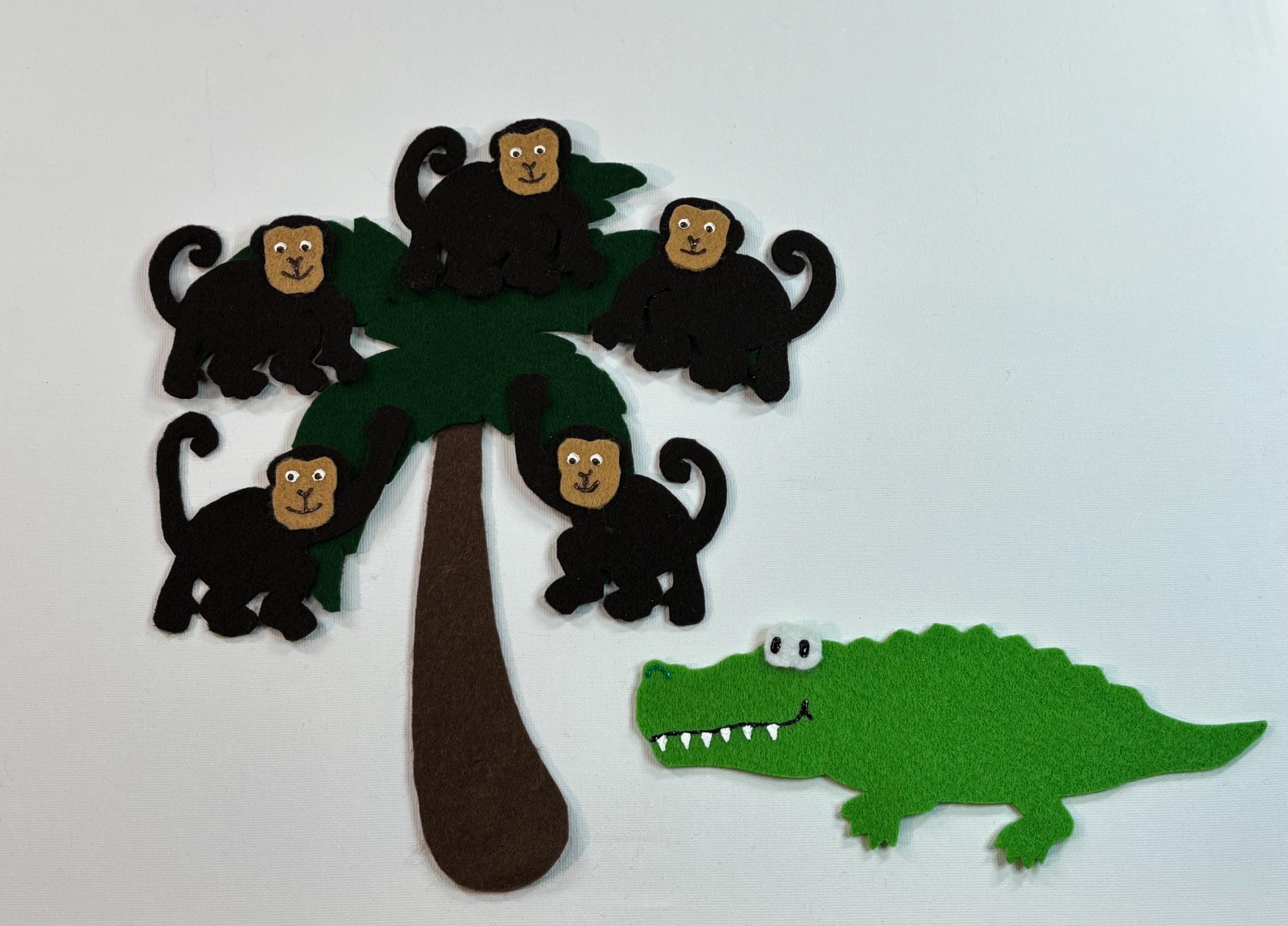5 Little Monkeys Felt Story Set, Teacher Resource - Etsy