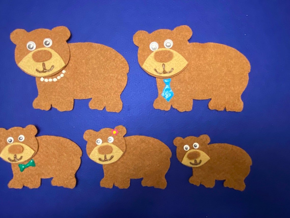 Hibernating Bear Family Felt Set/circle Time/storytime Activity ...