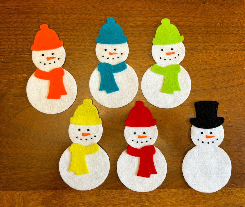 5 Little Snowmen, Christmas Storytime Felt, Felt Story, Flannel Board ...
