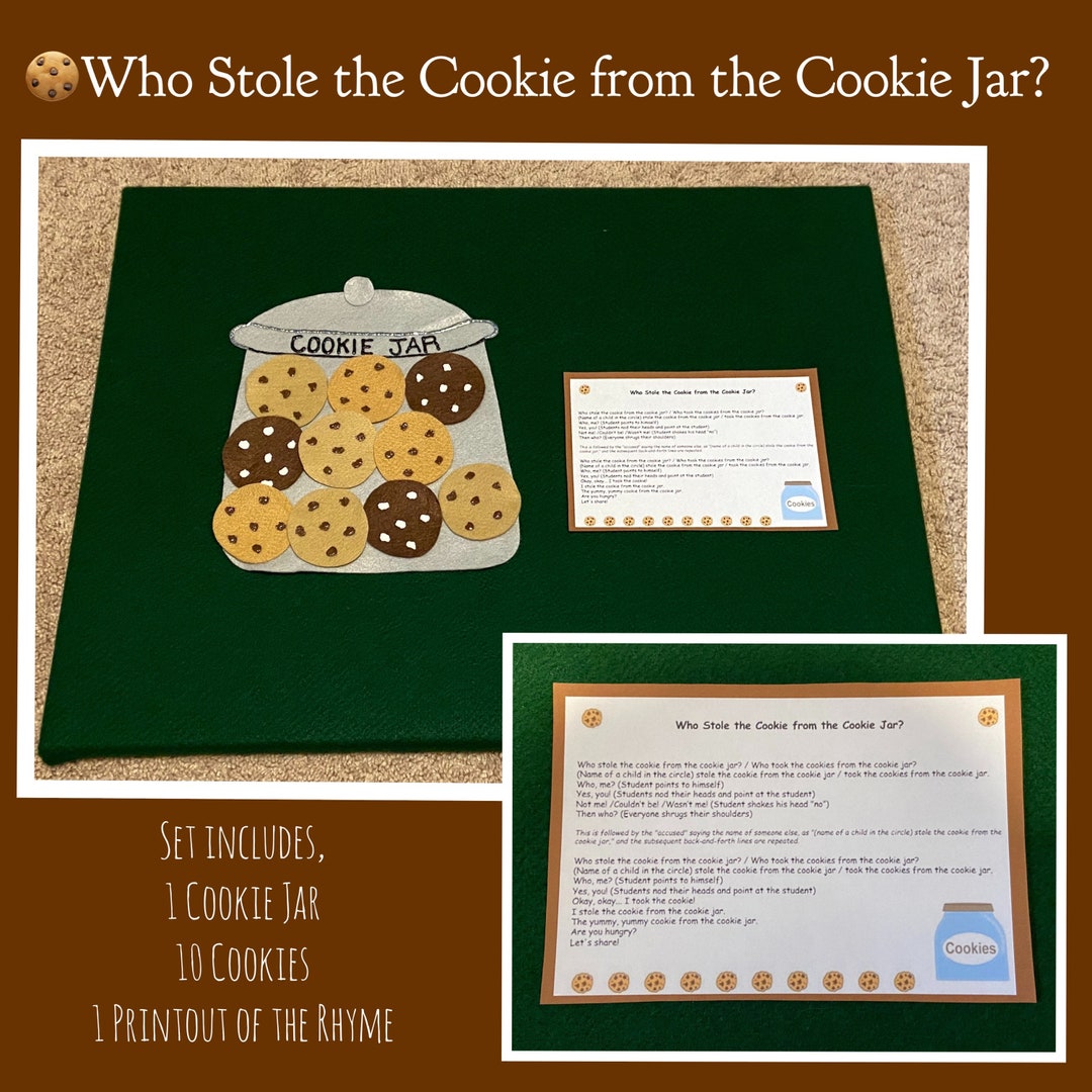Who Stole the Cookie From the Cookie Jar Felt Set //felt Board - Etsy