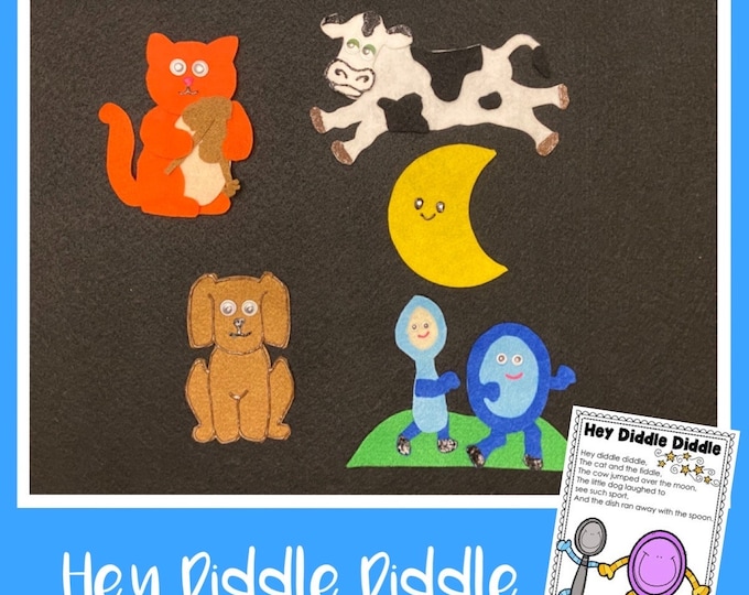 Hey Diddle Diddle Felt Set, Felt Board Story, Teacher Resource, Felt ...