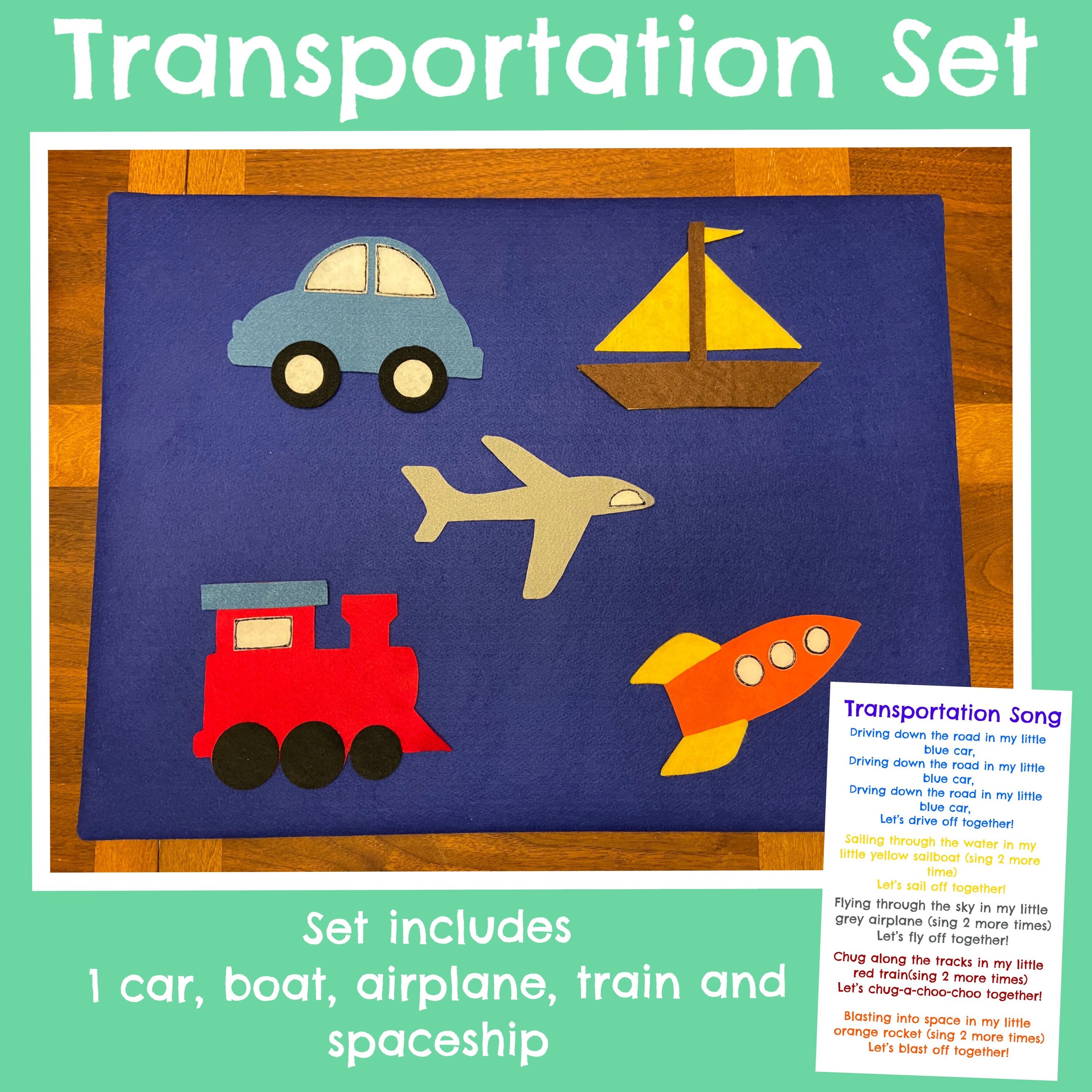 Transportation Felt Set //felt Board Story //felt Set // Circle Time ...