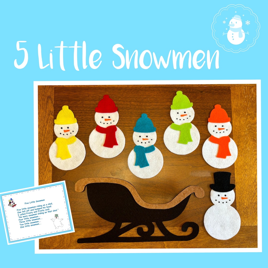 5 Little Snowmen, Christmas Storytime Felt, Felt Story, Flannel Board ...