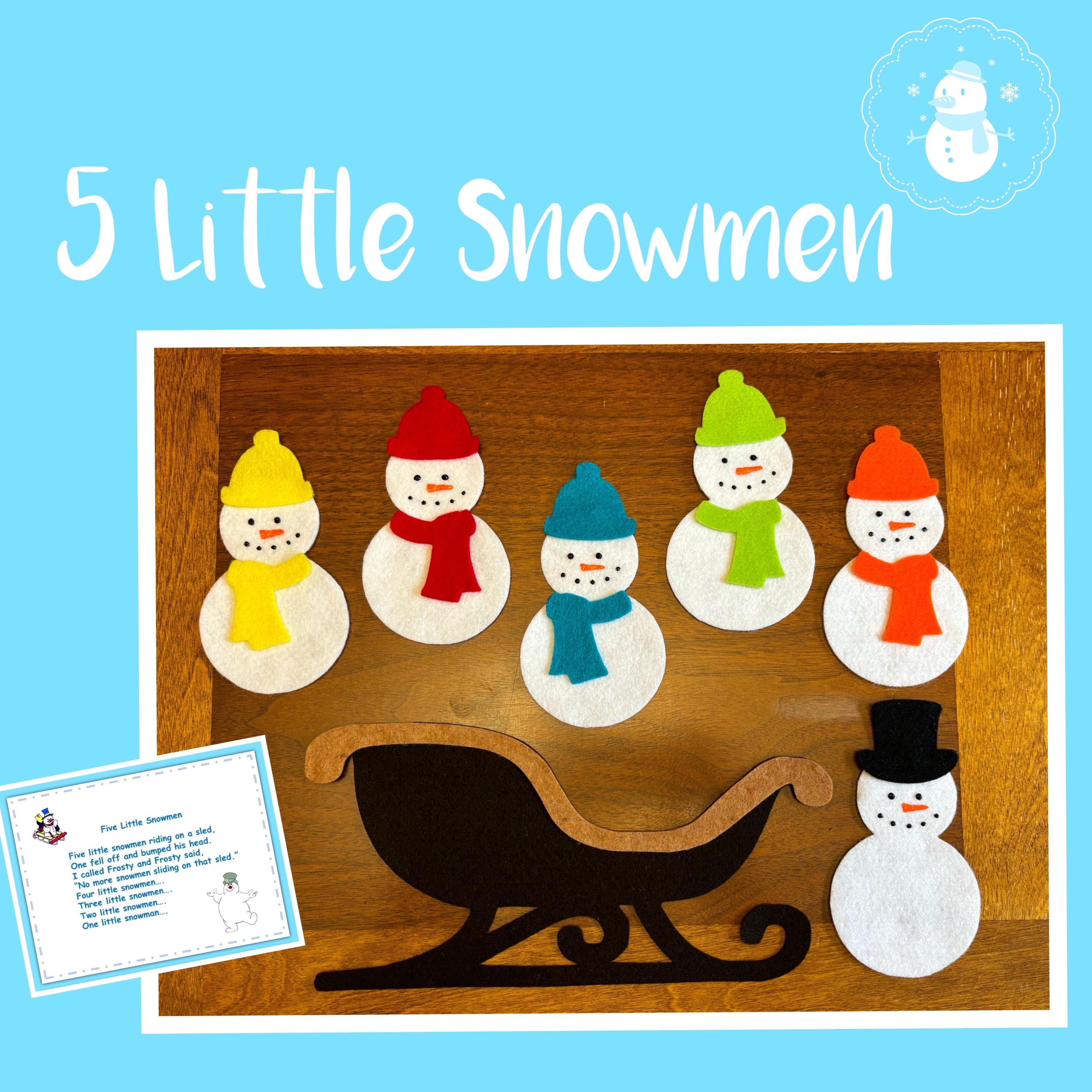 5 Little Snowmen, Christmas Storytime Felt, Felt Story, Flannel Board ...