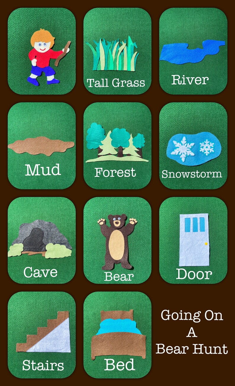 Going on A Bear Hunt Felt Song //felt Board Story //felt Set // Circle ...