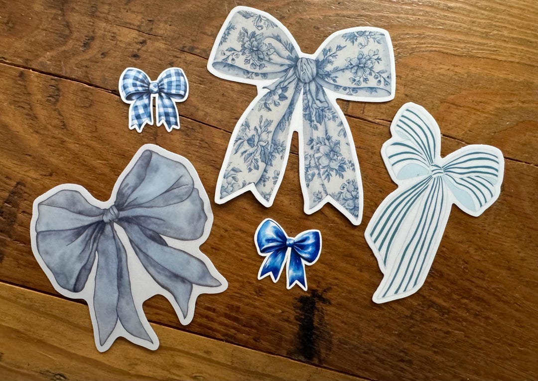 Blue Bow Sticker Bundle - Etsy
