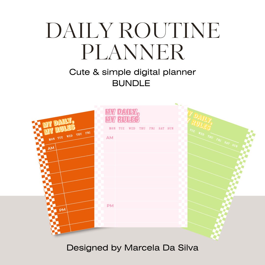 Daily Routine Digital Planner BUNDLE - Etsy