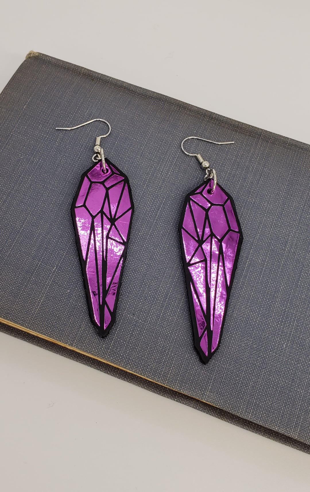 Dark Crystal Purple Shard Earrings - Etsy