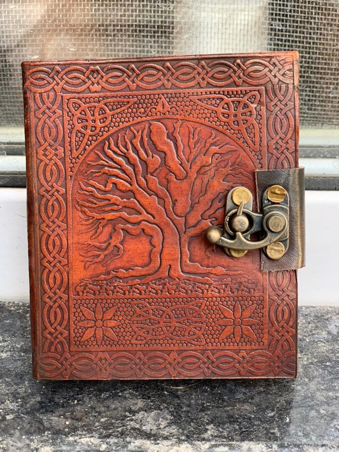 Handmade Leather Journal Tree of Life Journal Leather With C-lock ...