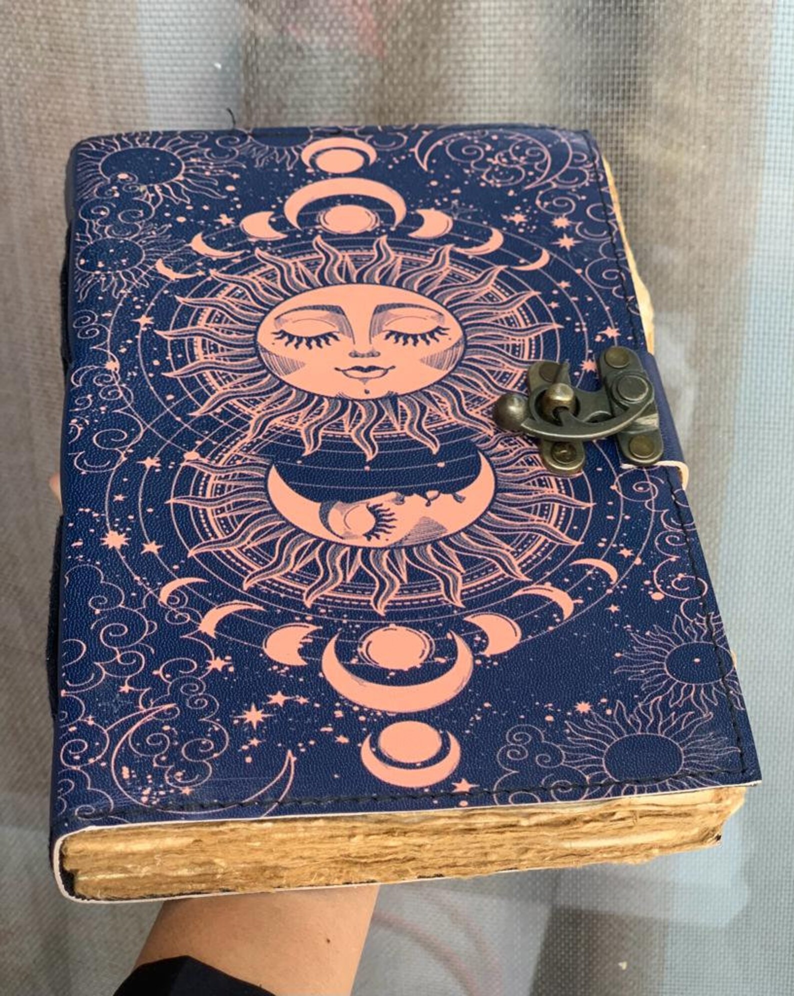 Sun & Moon Printed Journal, Handmade Deckle Edge Old Lined Journal,sun ...