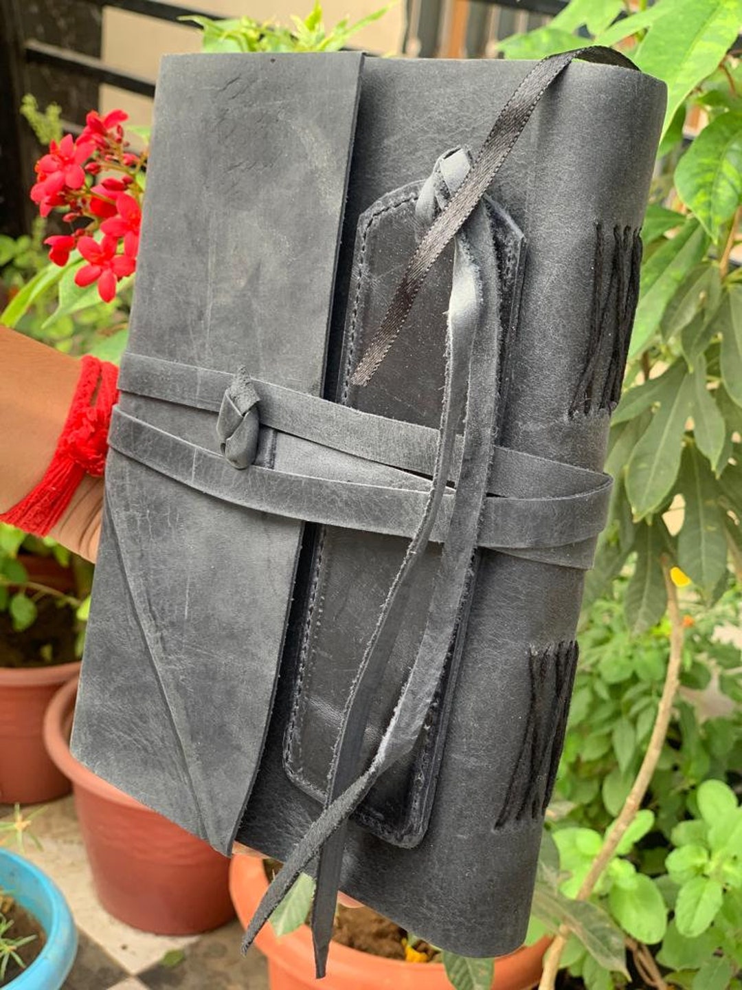 Handmade Leather Royal Blue Journal Bookmark Unlined Leather Bound ...