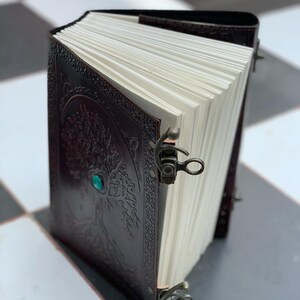 Leather Sun and Moon Embossed With Beautiful Blue Stone Journal Diary ...