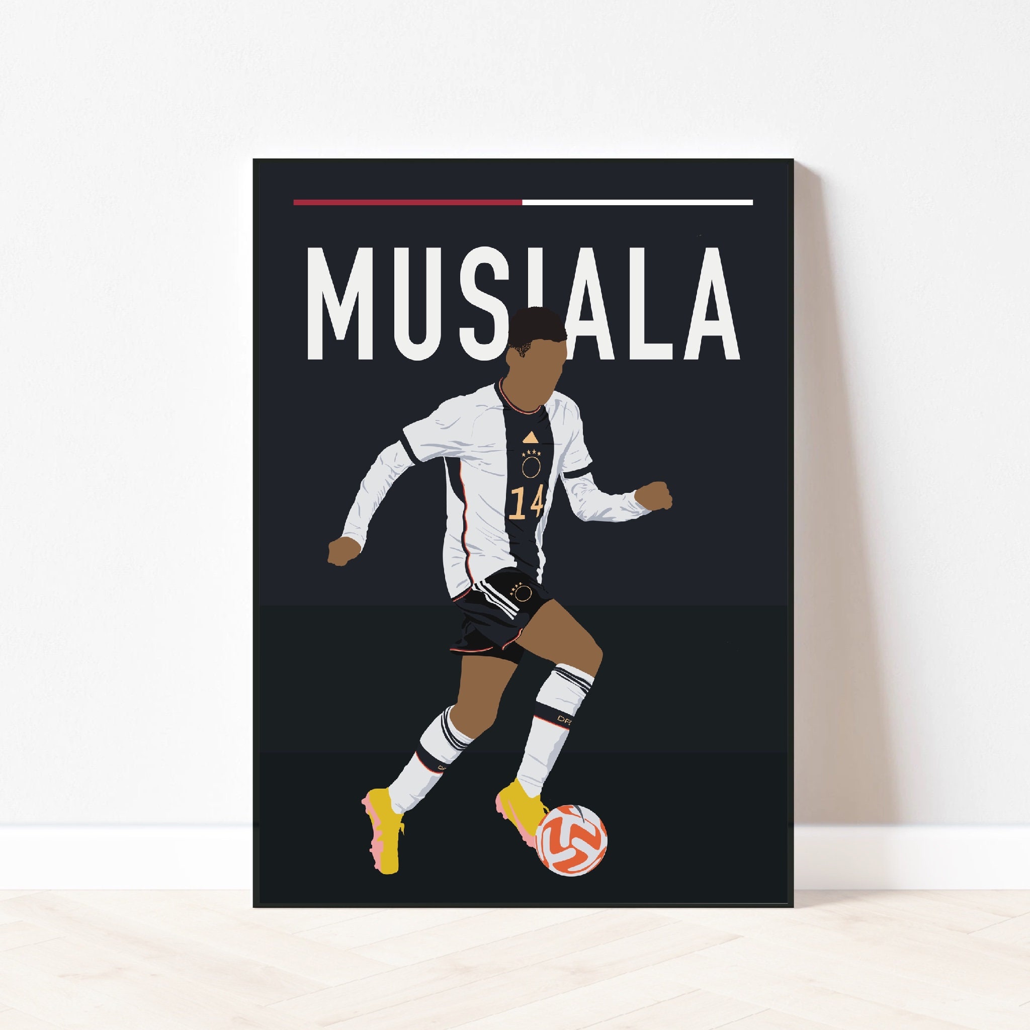 Jamal Musiala Inspired Poster Printable Football Wall Art Fc Bayern ...
