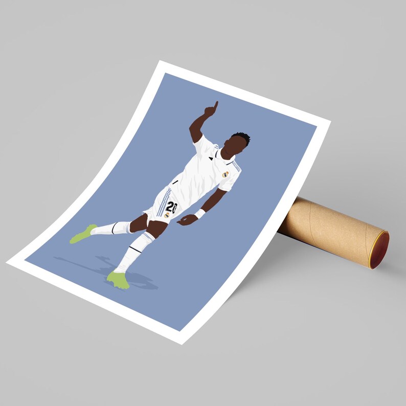 Vinicius Junior Poster Printable Art, Real Madrid Wall Art, Real Madrid ...