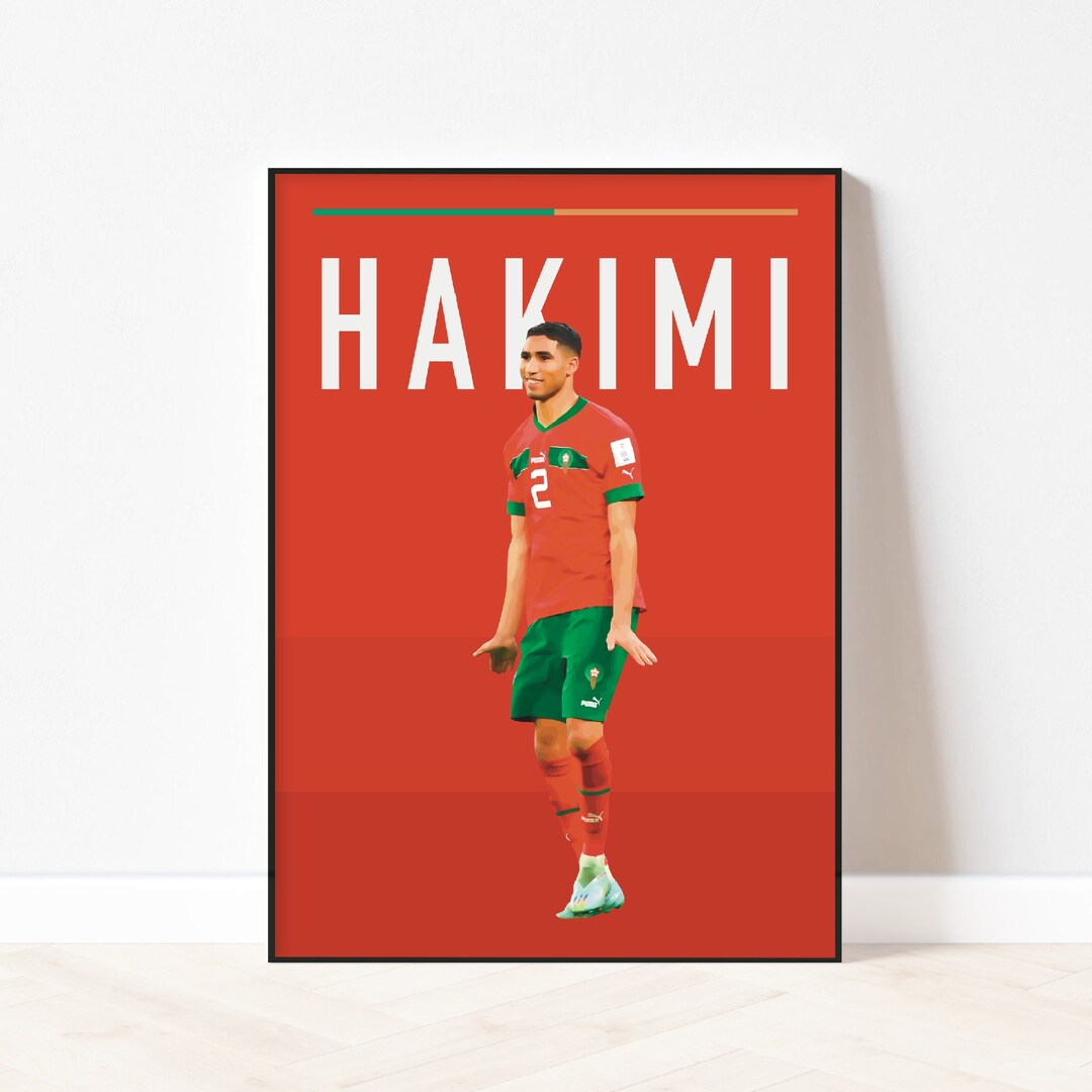 Achraf Hakimi Inspired Poster Printable the Atlas Lions - Etsy UK