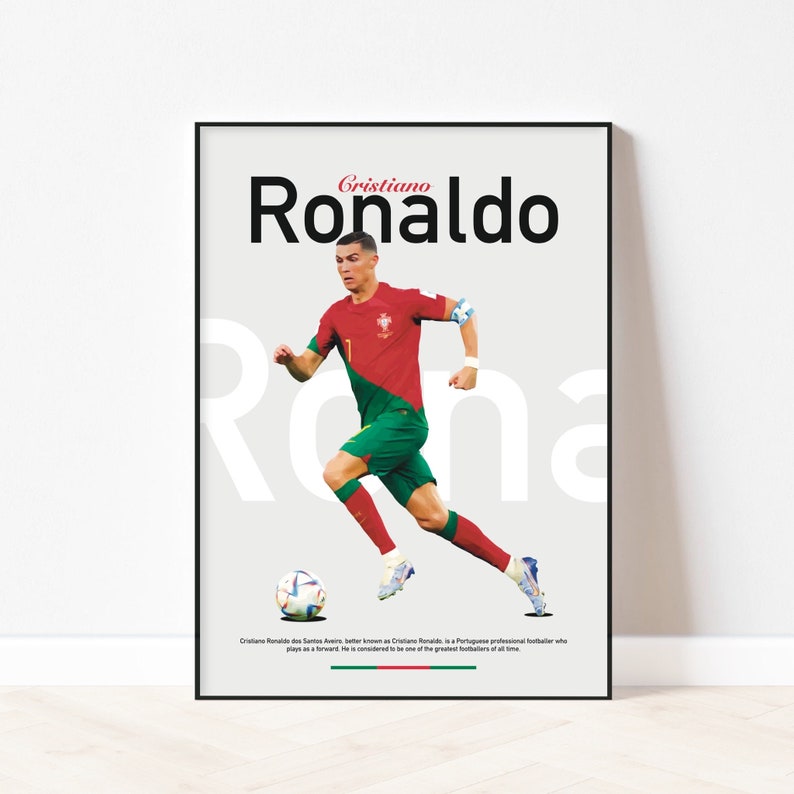 Cristiano Ronaldo Inspired Poster to Create Your Own Wall Art - Etsy ...