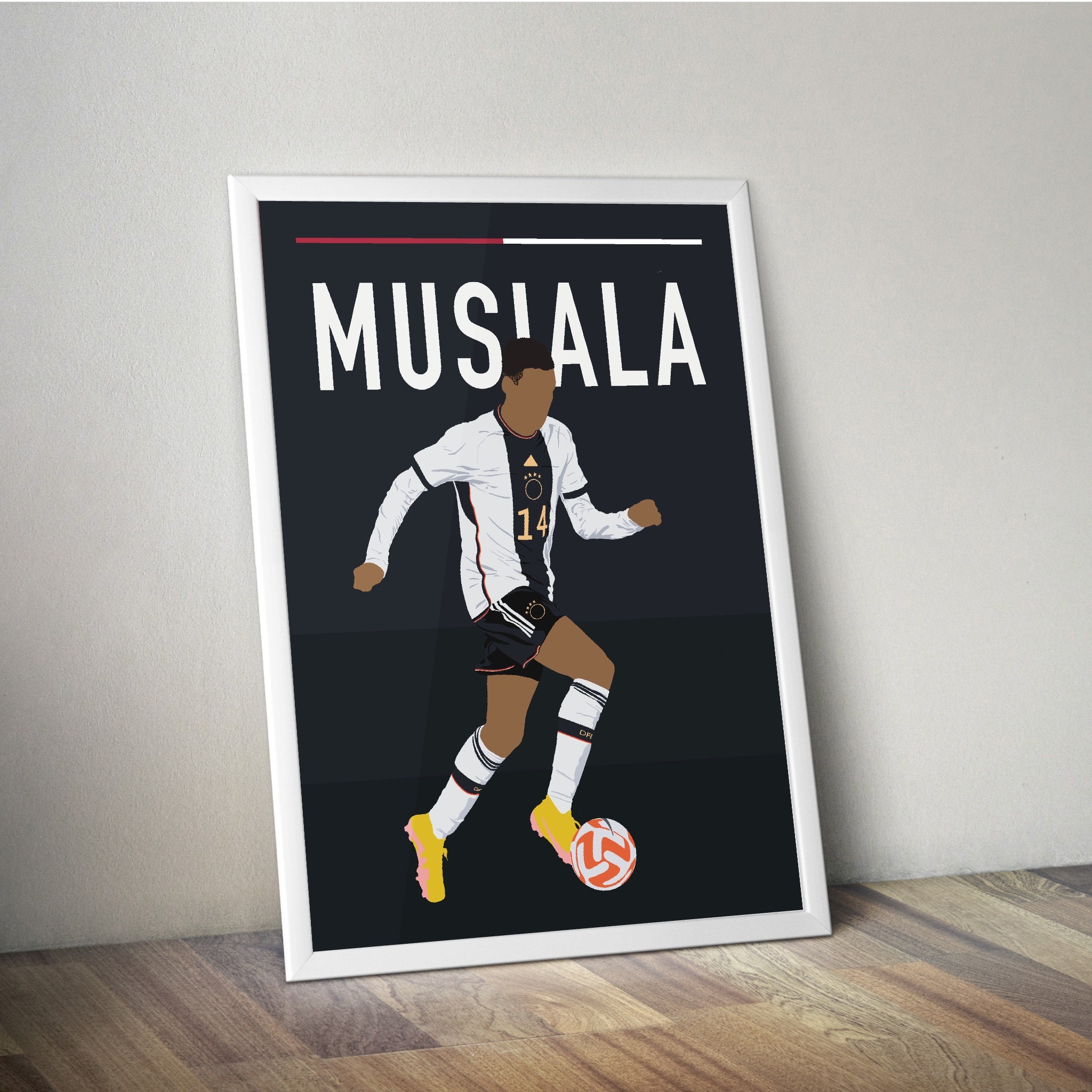 Jamal Musiala Inspired Poster Printable Football Wall Art Fc Bayern ...