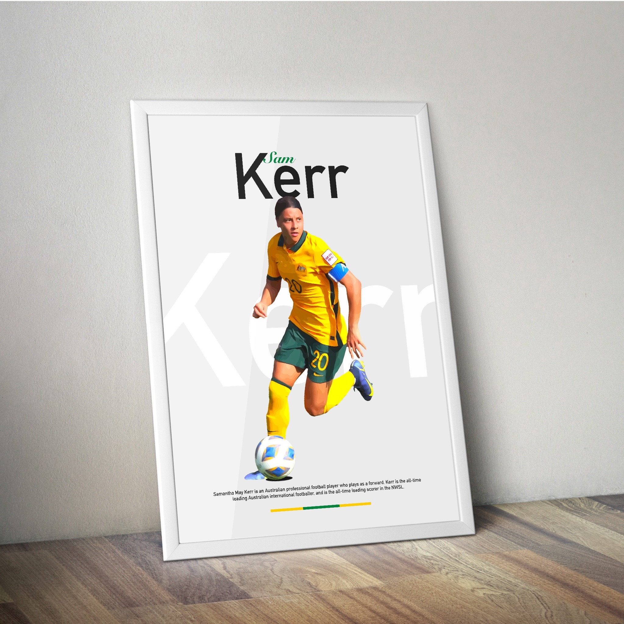 Sam Kerr Inspired Poster Australia Women's National Football Team ...