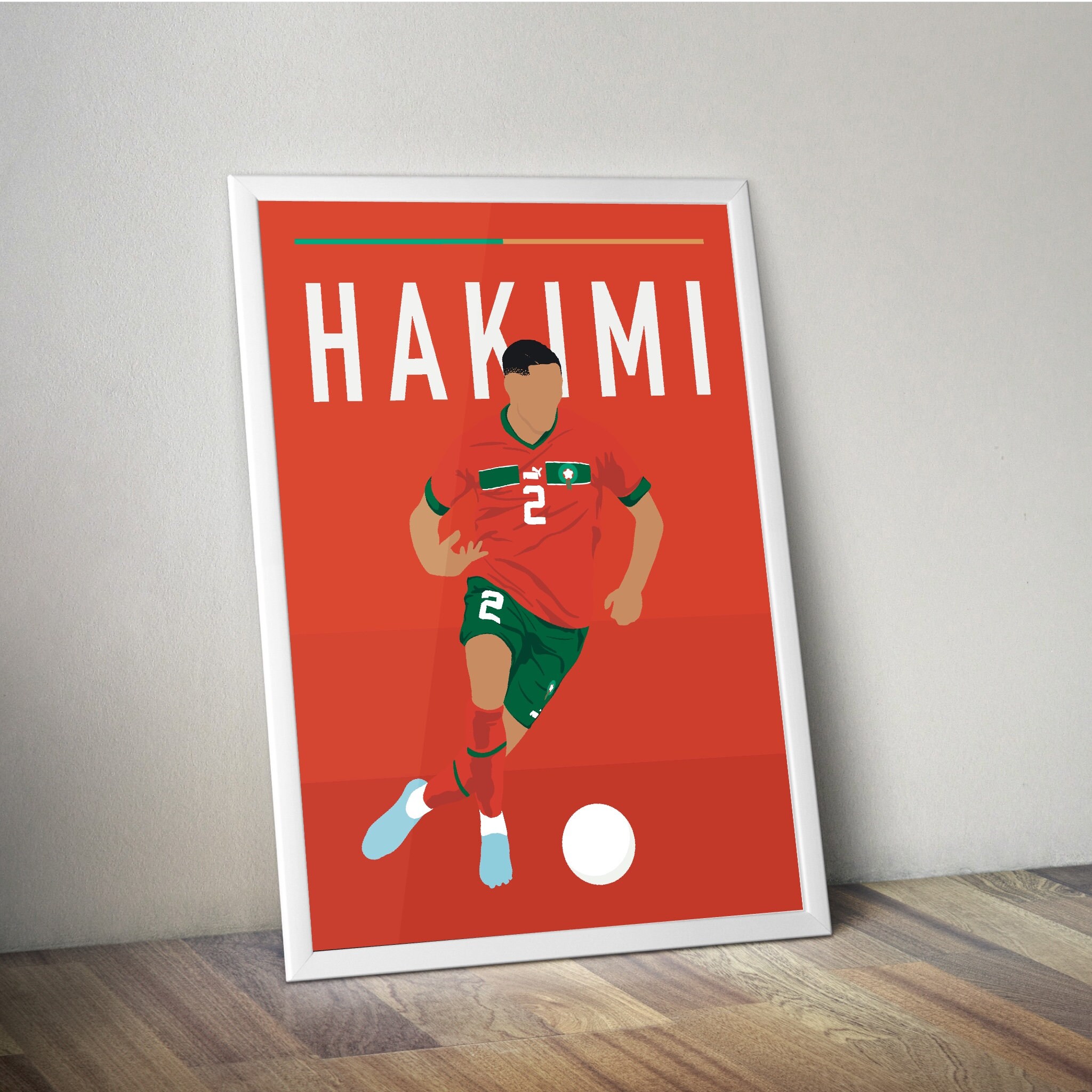 Achraf Hakimi Inspired Poster Printable, the Atlas Lions, Morocco ...
