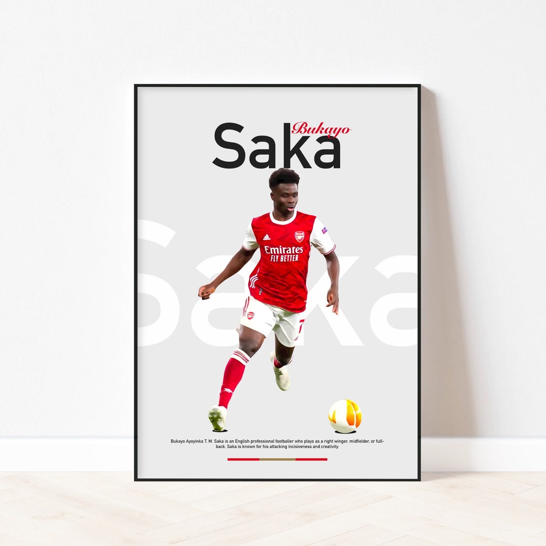 Buy Bukayo Saka Inspired Poster Printable Arsenal Football Wall Online ...