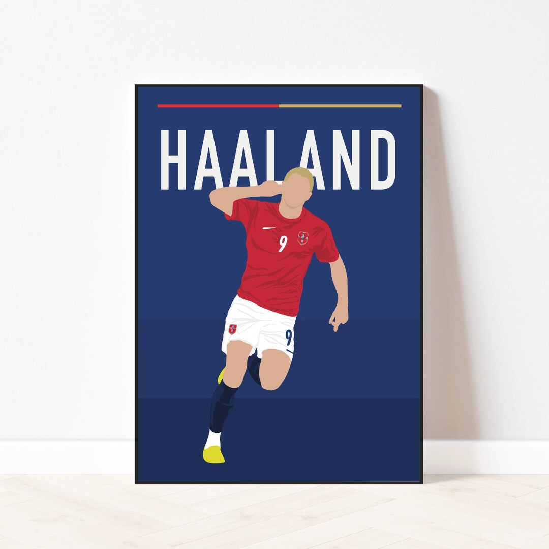 Erling Haaland Poster Printable Norway Football Poster Soccer Poster ...