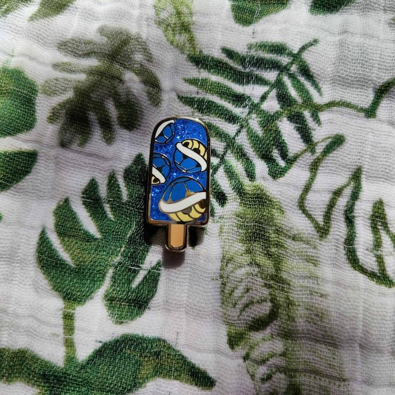 Rainbow Power up Popsicle Hard Enamel Pin Blue Shell | Etsy