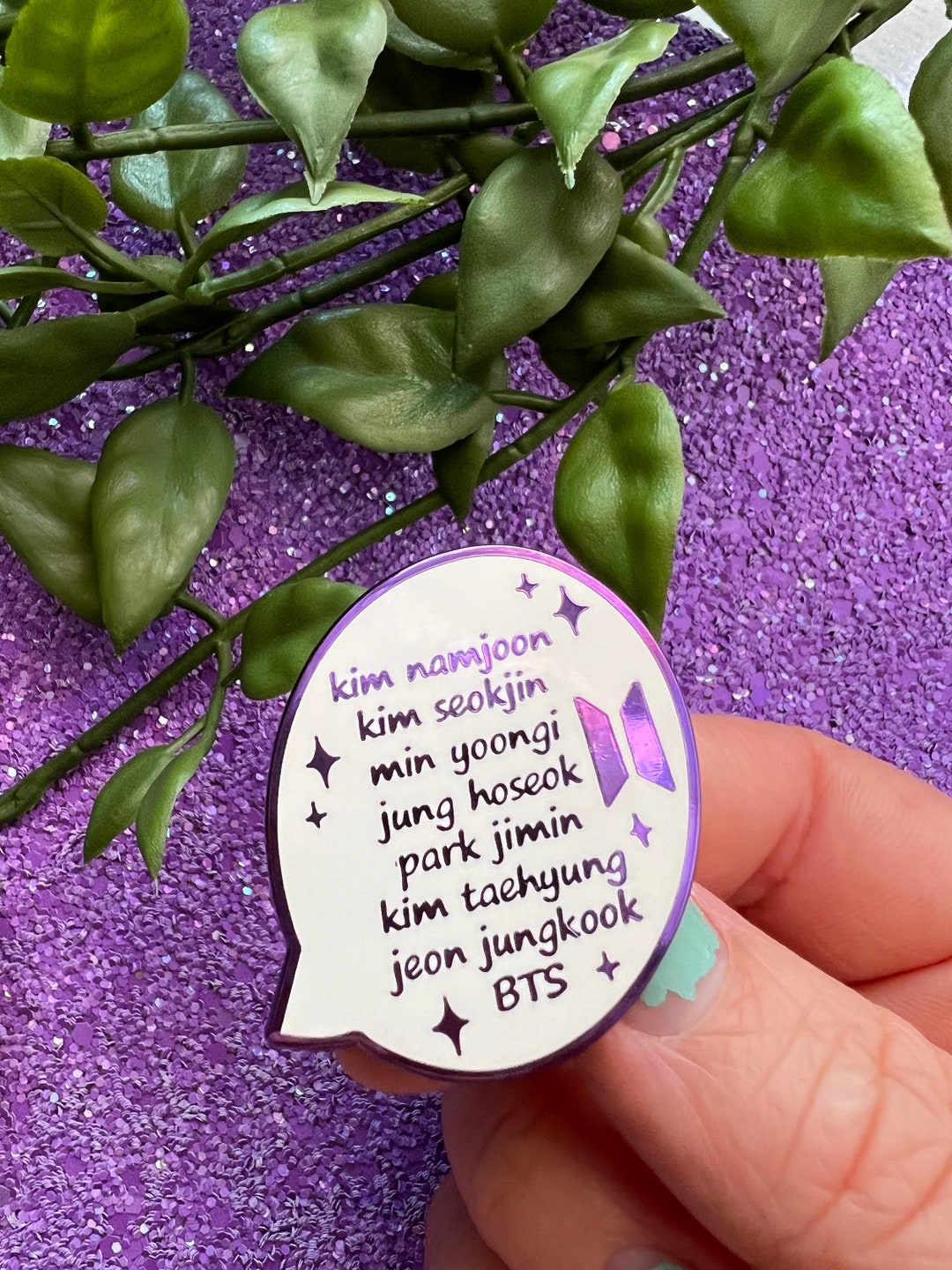 BTS Fan Chant Hard Enamel Pin BTS Inspired Pin PURPLE Borahae Edition ...
