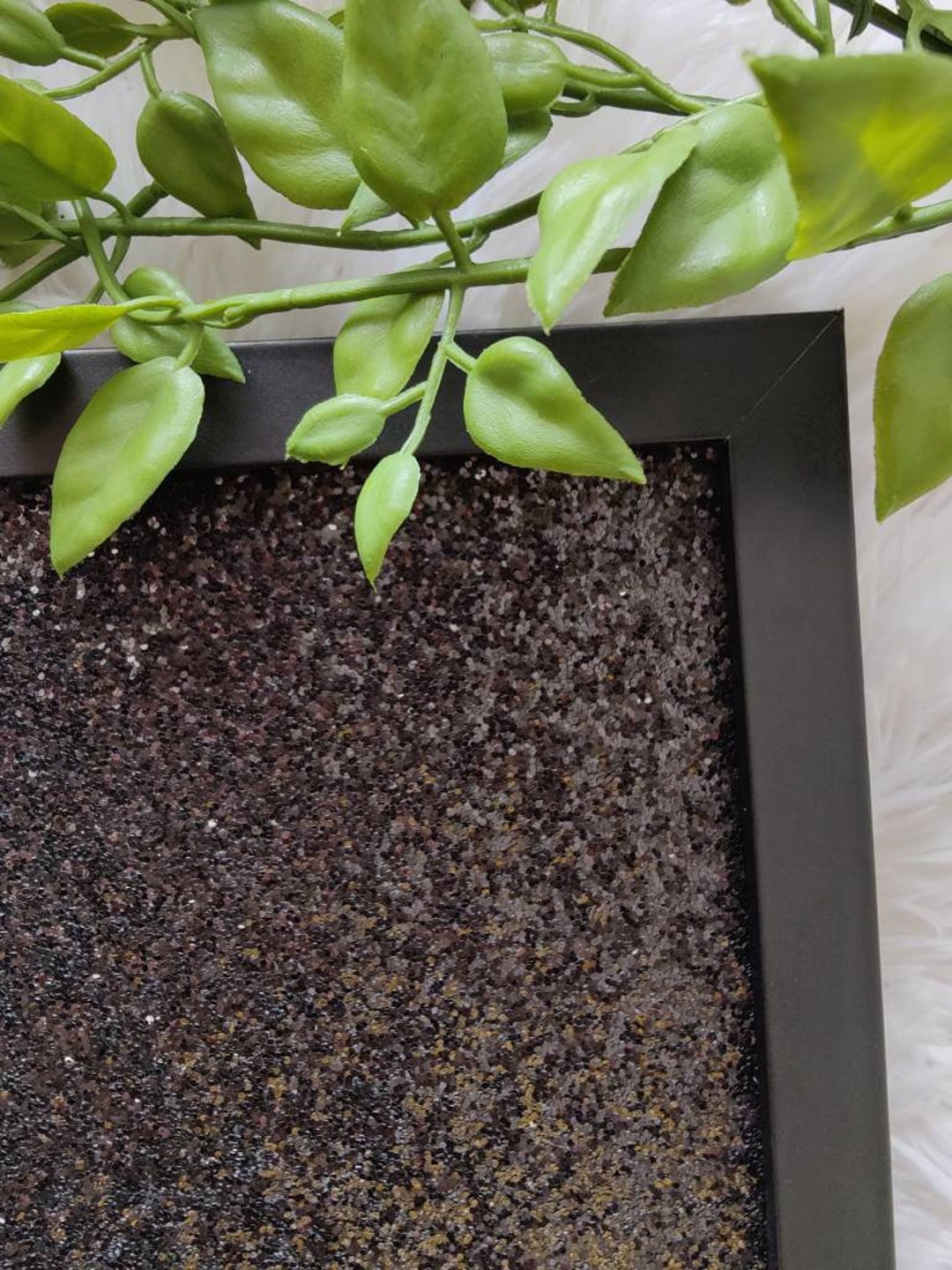 Handmade Fabric Framed Pin Board Display Black Glitter and Black Style ...