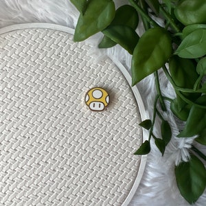 Mario Mini Pin Yellow Mushroom Hard Enamel Pin - Etsy
