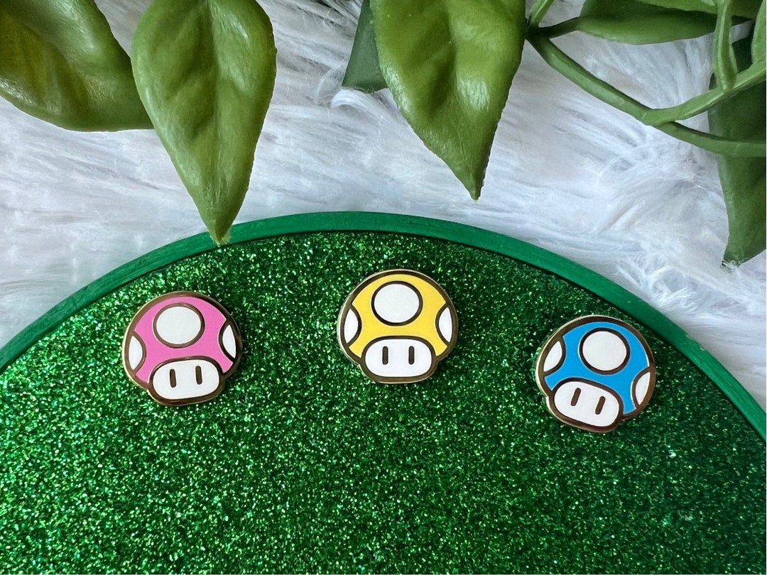 Mario Mini Pin Collection Many Mushroom Bundle 3 Enamel Pins THREE - Etsy