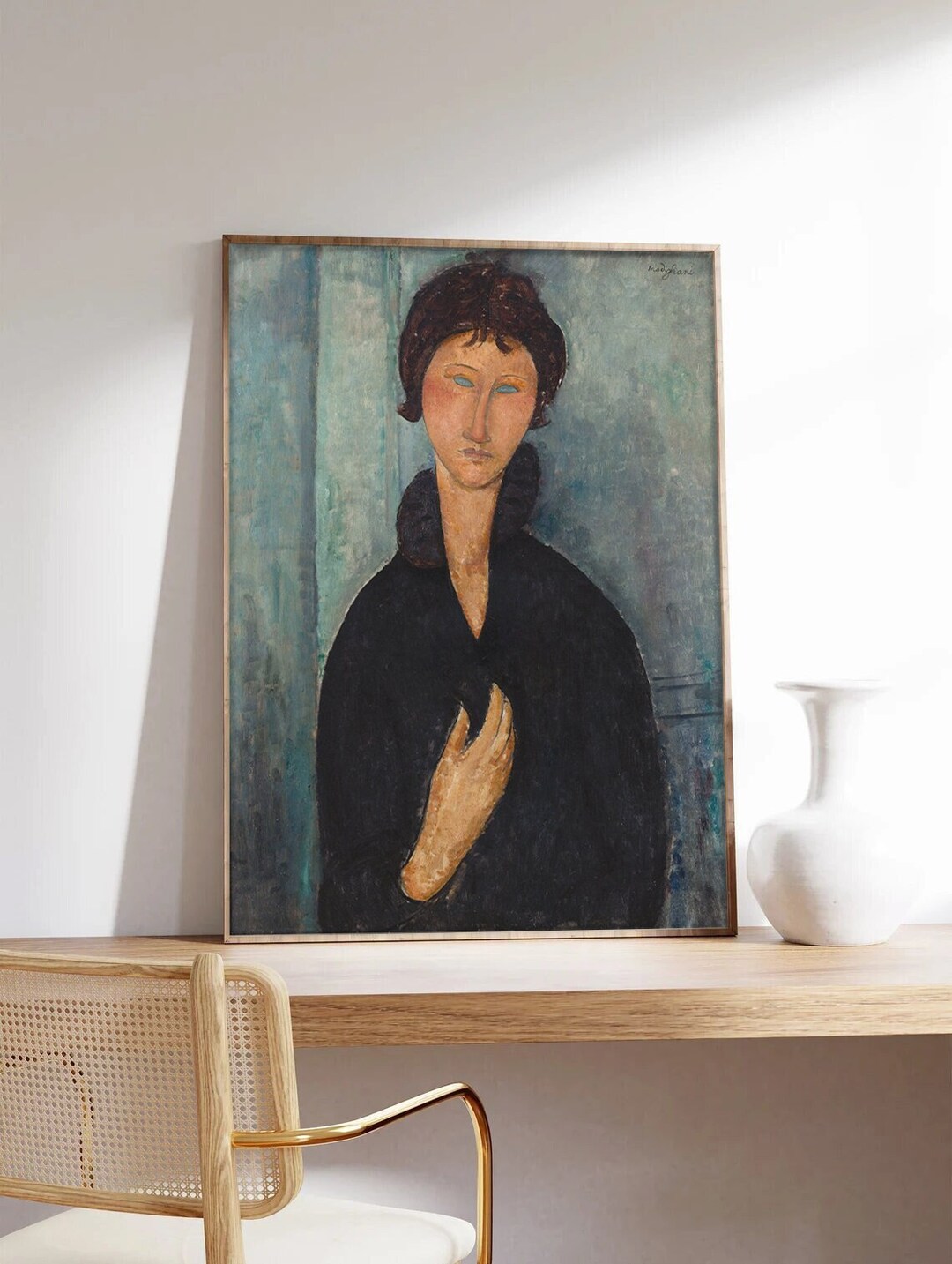 Modigliani Poster, Modern Art, Woman With Blue Eyes, Amedeo Modigliani ...