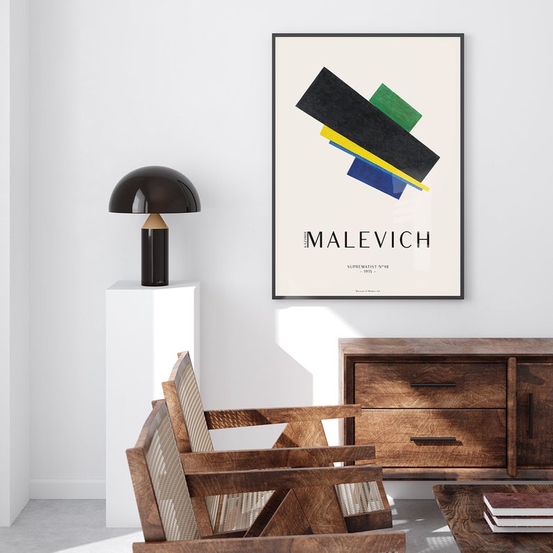 Malevich Poster, Minimalist, Suprematist, Abstract Art, Exhibition ...