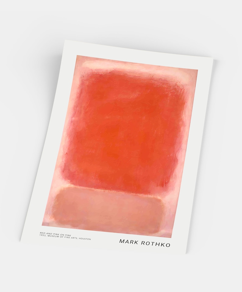 Mark Rothko Poster, Red and Pink on Pink, 1953, Modern Art Poster, Fine ...