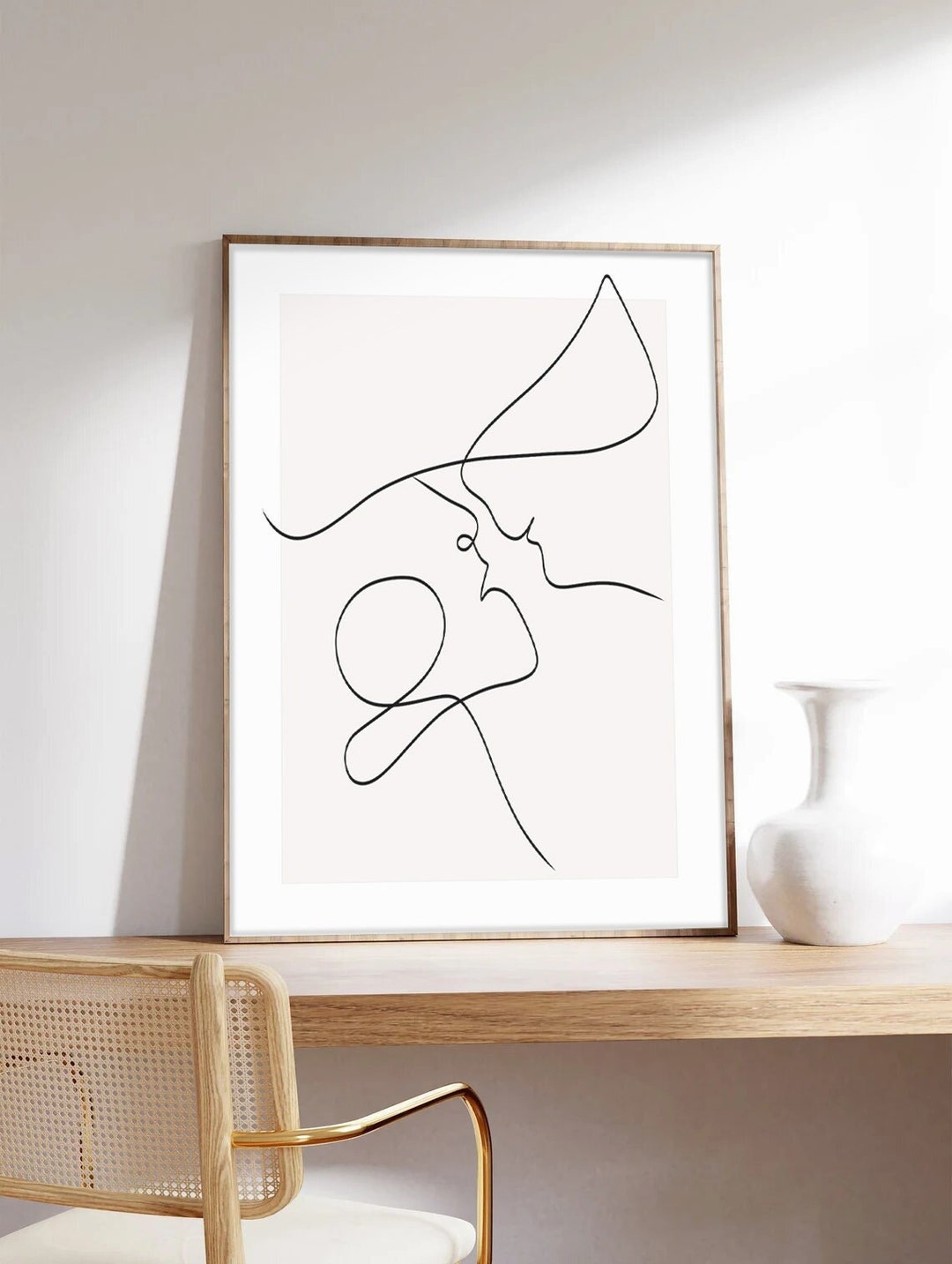 Minimalist Poster, the Kiss, One Line Poster, the Kiss, Love, Museum ...