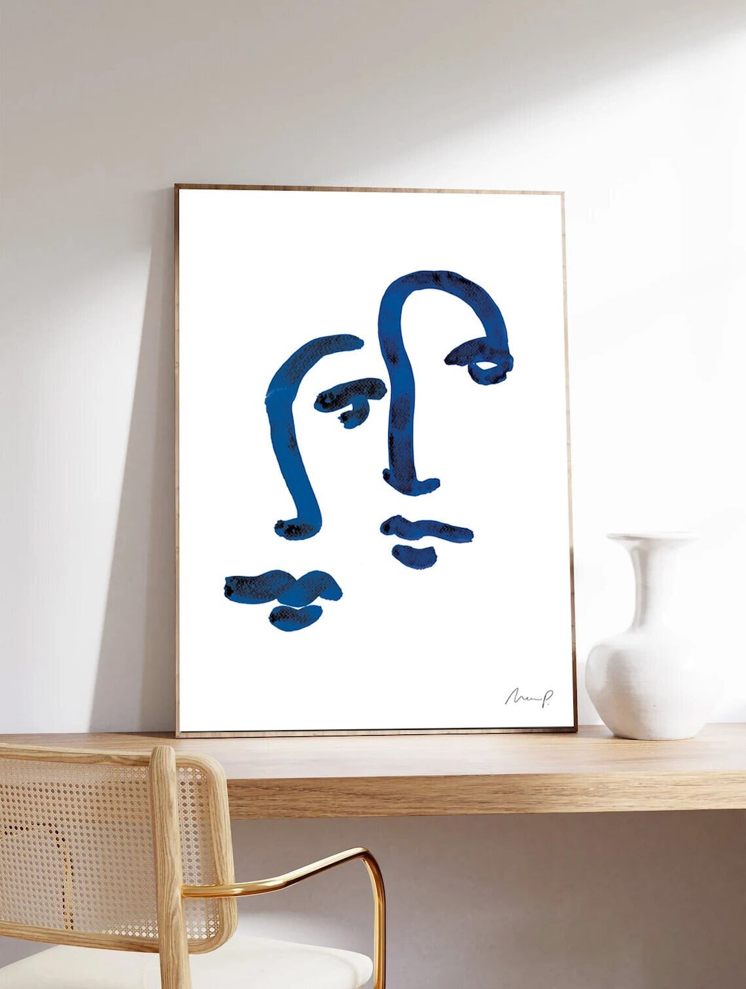Portrait, Matisse Inspiration, Blue Portrait12 by Marc Palmade ...