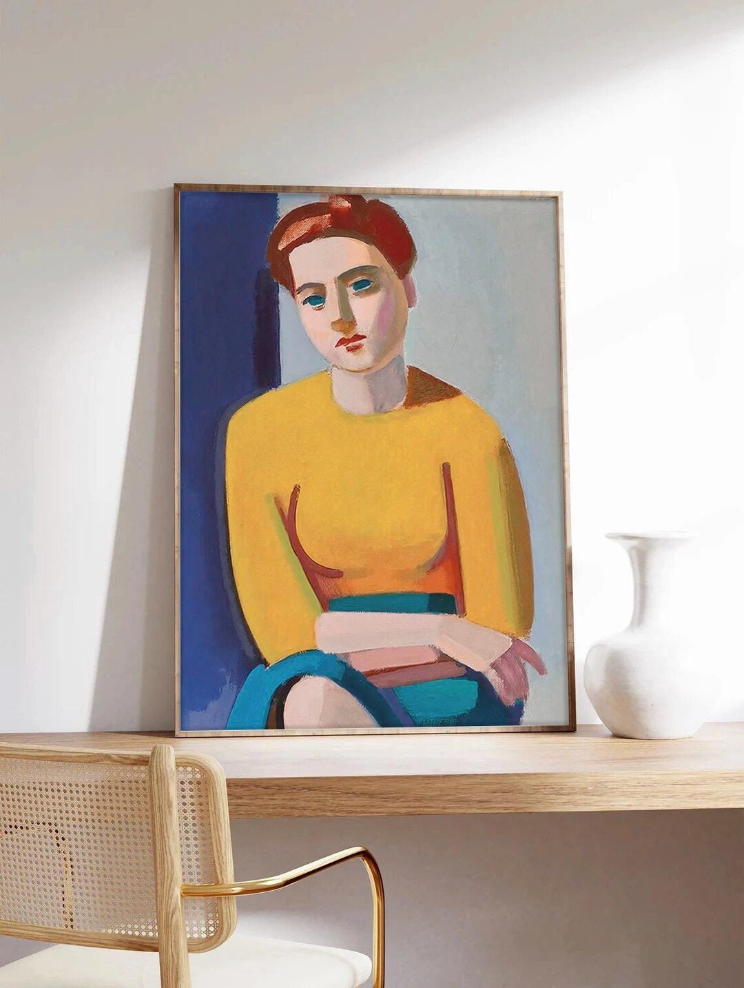 Lundstrom Poster, Portrait of Hanne Hansen, Cubism, Fine Art Print on ...