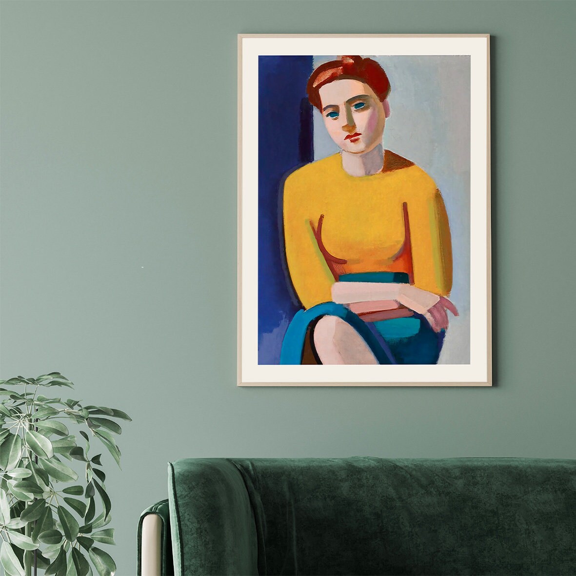 Lundstrom Poster, Portrait of Hanne Hansen, Cubism, Fine Art Print on ...