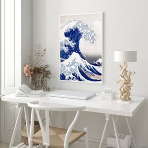 Japanese Print, the Great Wave of Kanagawa, Hokusai Poster, Exhibition ...