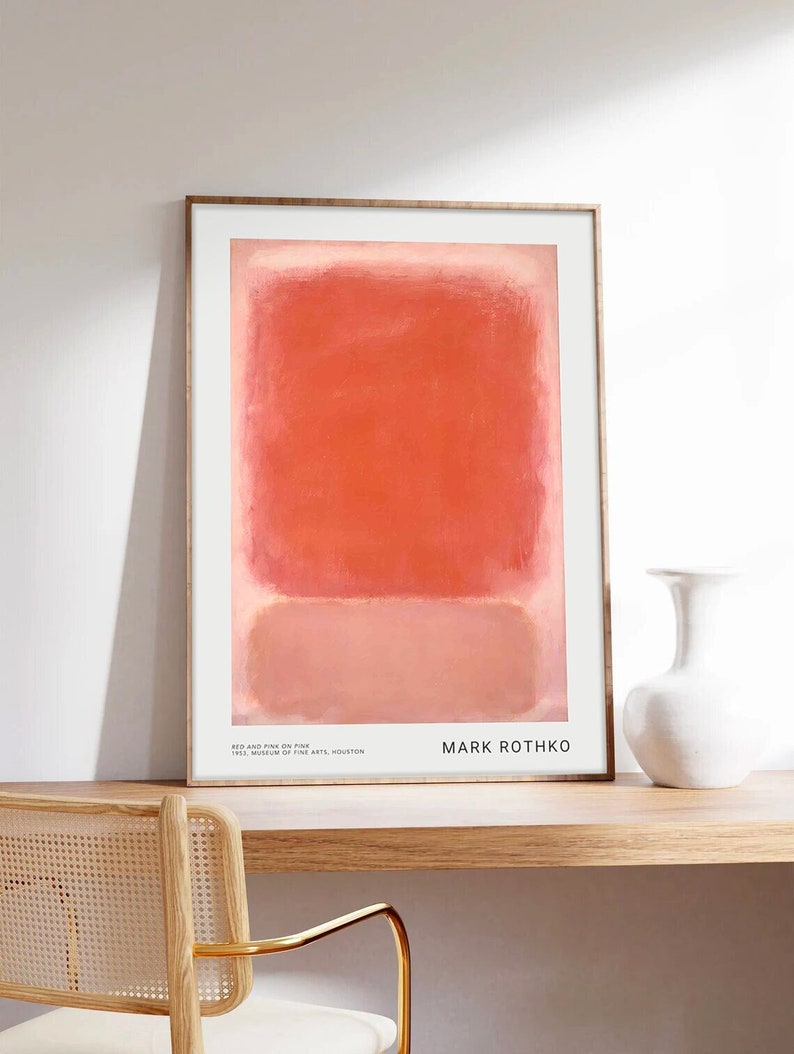 Mark Rothko Poster, Red and Pink on Pink, 1953, Modern Art Poster, Fine ...