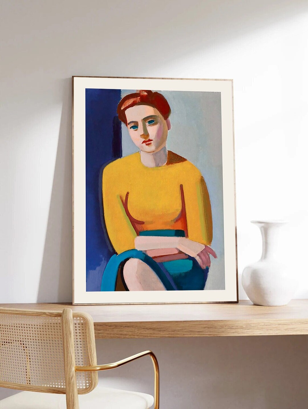 Lundstrom Poster, Portrait of Hanne Hansen, Cubism, Fine Art Print on ...