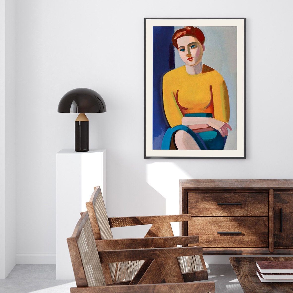 Lundstrom Poster, Portrait of Hanne Hansen, Cubism, Fine Art Print on ...