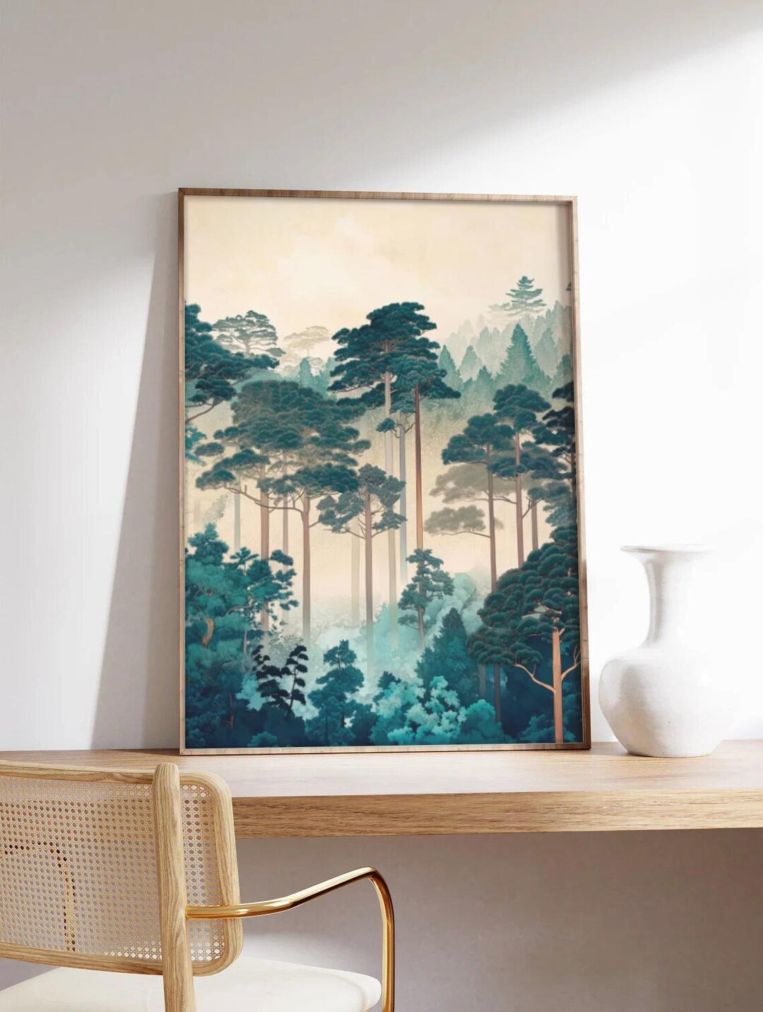 Japanese Poster, Aesthetic Japanese Forest, Hokusai, Exhibition Poster ...