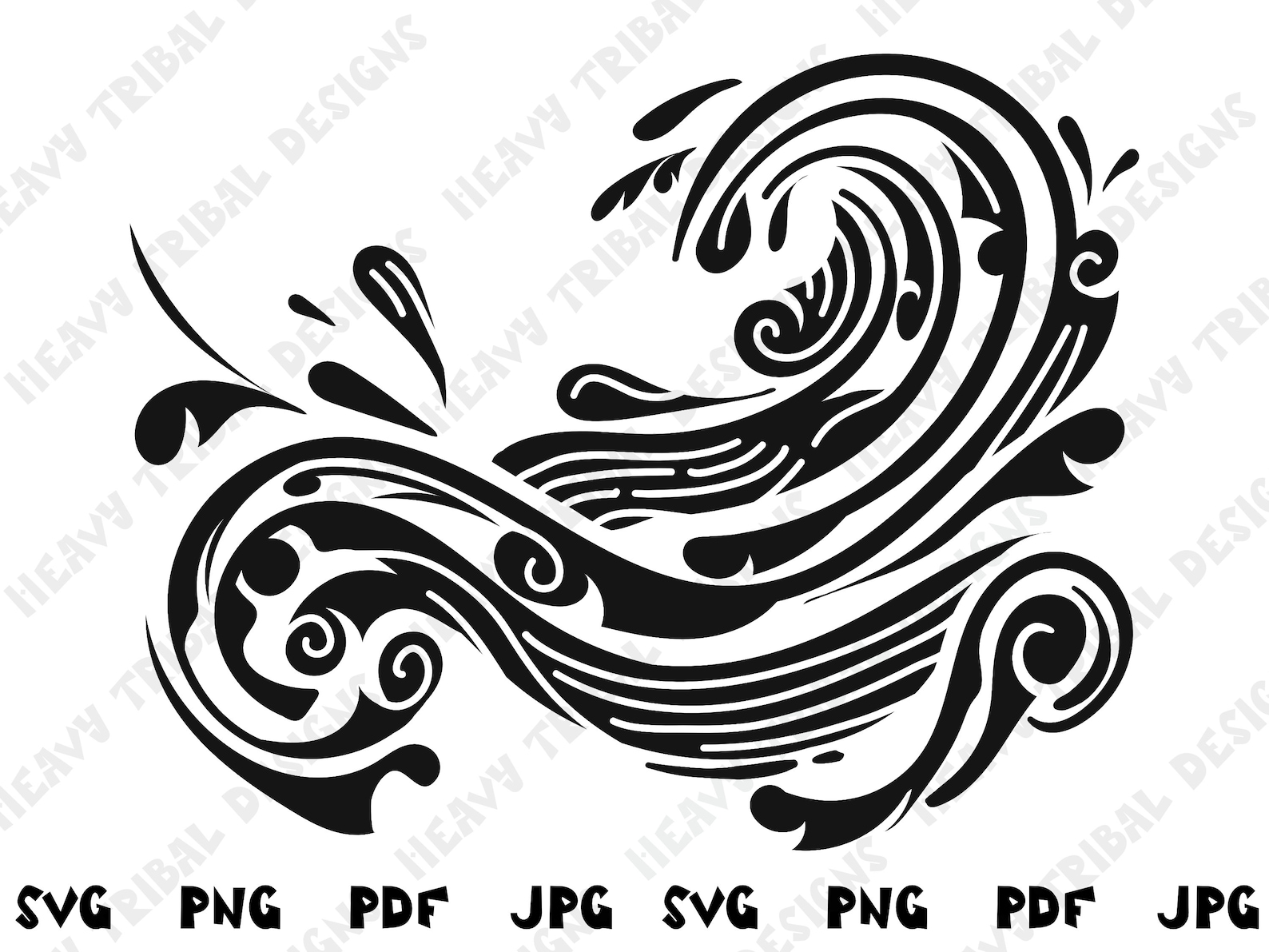 Tribal Wave SVG, Wave SVG, Wave Png Svg, Waves SVG, Tribal Svg, Maori ...