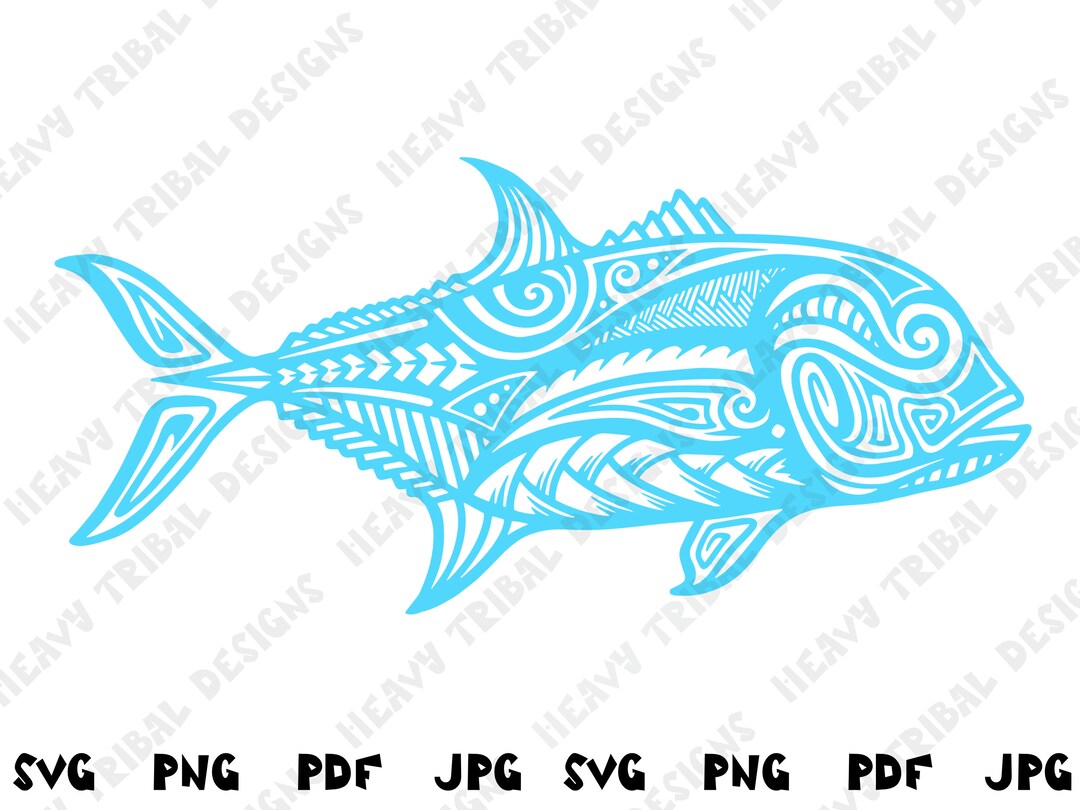 Ulua SVG, Giant Trevally Svg, Ulua Fish, Ulua, Tribal Svg, Maori Svg ...