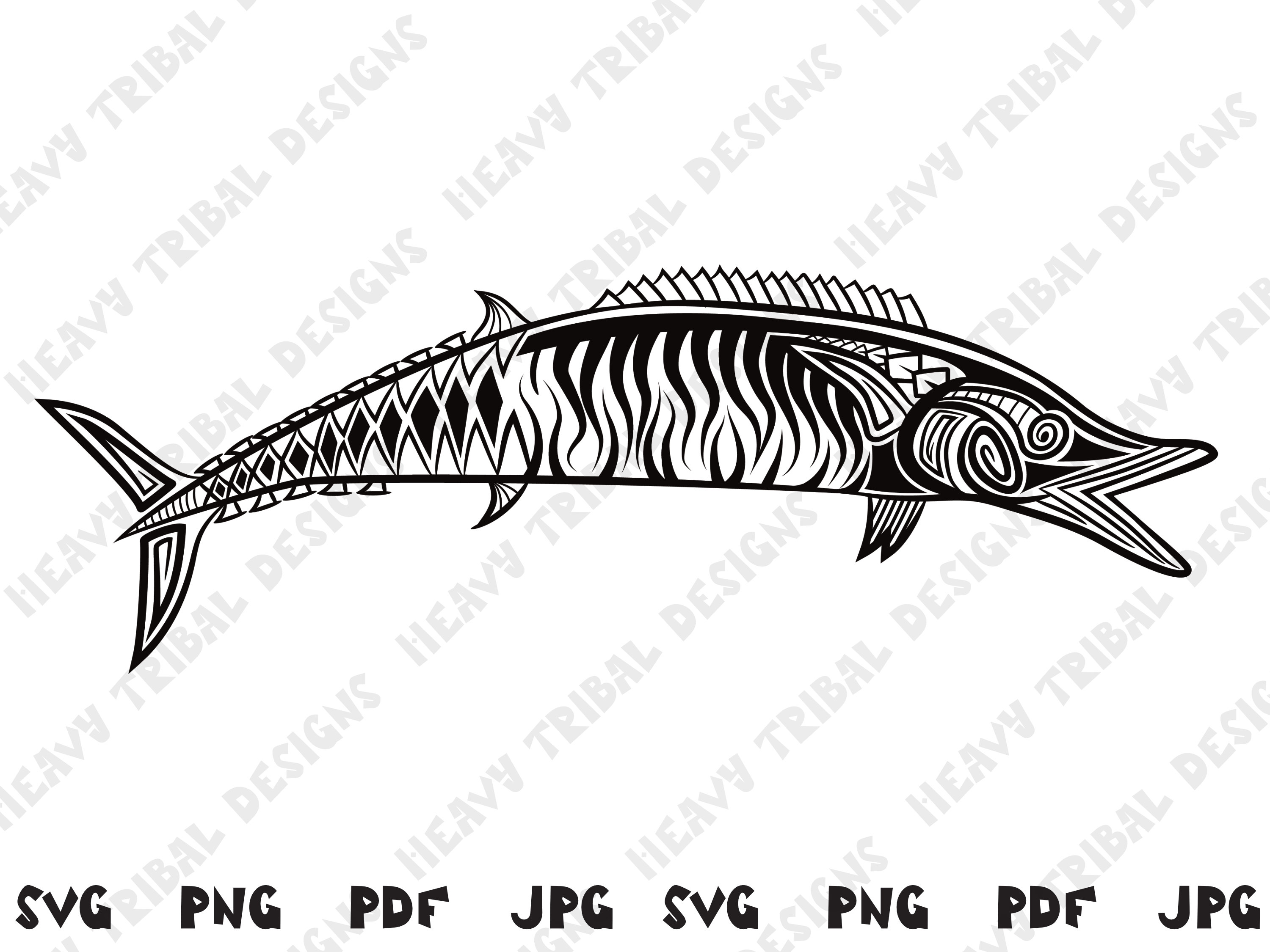 Barracuda SVG, Wahoo SVG, Wahoo Fish, Wahoo Fish Svg, Tribal Svg, Maori ...