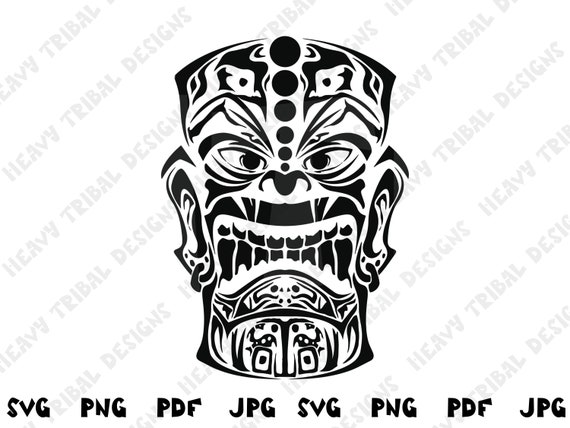 Hawaiian Tiki SVG Tiki SVG Tiki png Tiki Head svg Tribal | Etsy