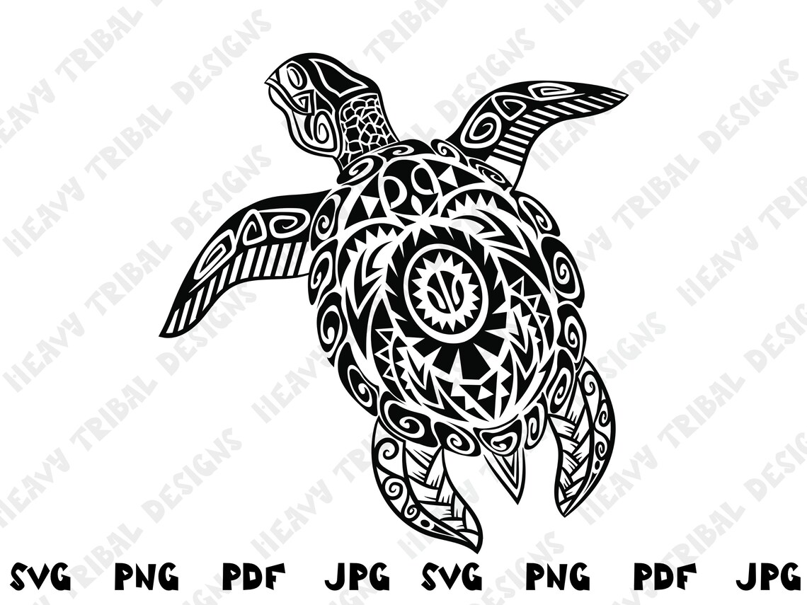Tribal Sea Turtle SVG, Sea Turtle SVG, Sea Turtle PNG, Hawaiian Sea ...