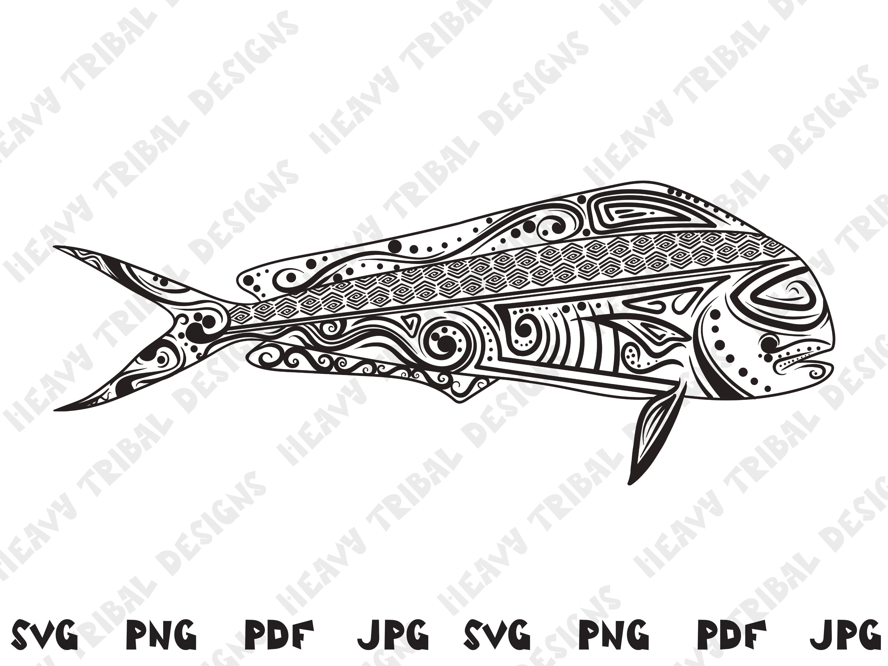 Mahi Mahi SVG Mahi Mahi PNG Dorado Fish Tribal svg Maori | Etsy
