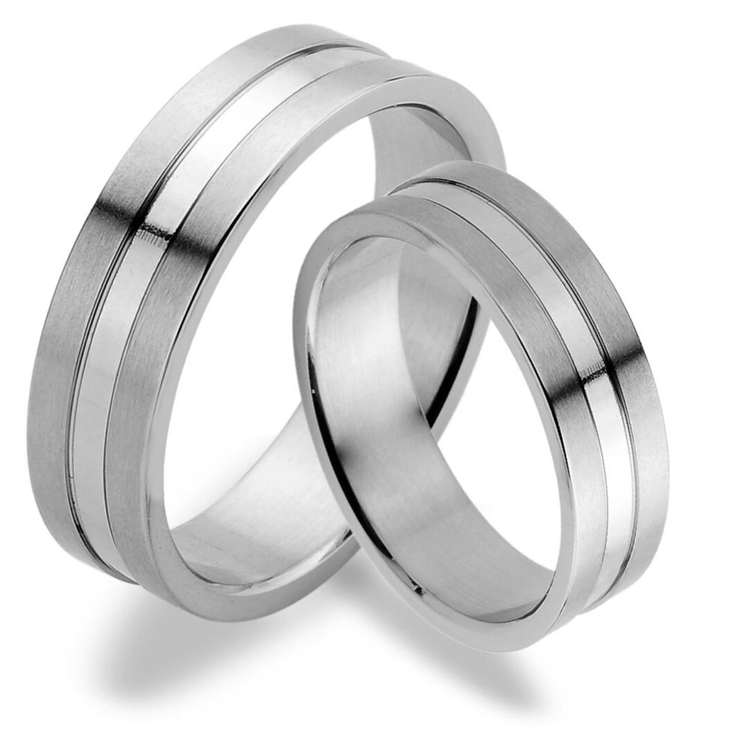 2 Pieces Wedding Rings ENGRAVING FREE, Made of Stainless Steel, JE38 - Etsy