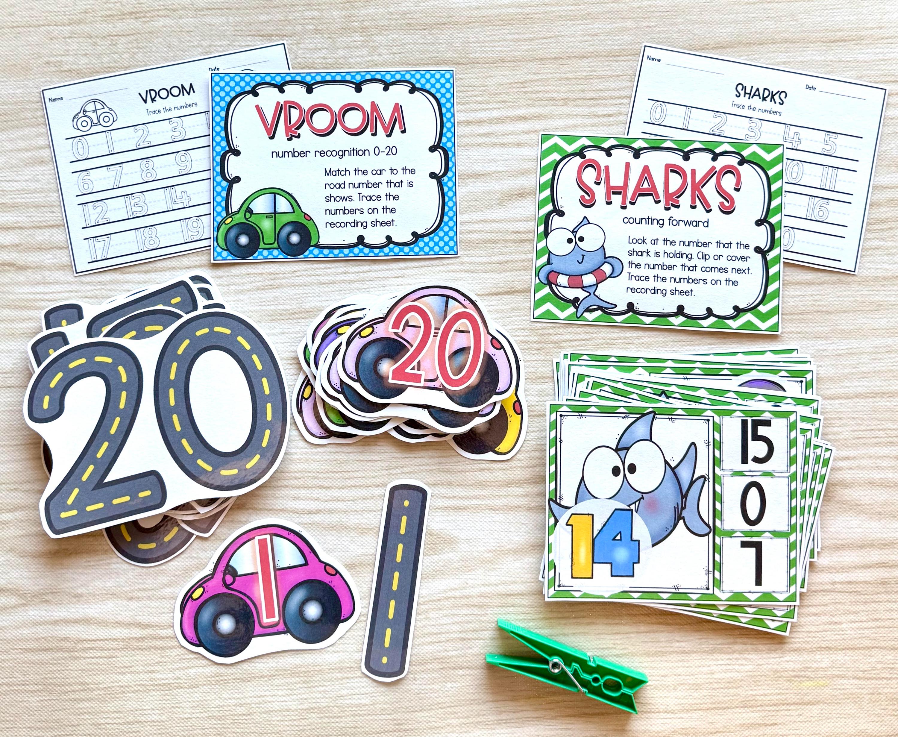 Kindergarten Math Task Box Centers & Learning Activities Counting ...